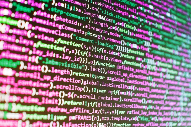 Programming Coding Source Code Screen. Stock Photo - Image of blue, abstract: 62456926