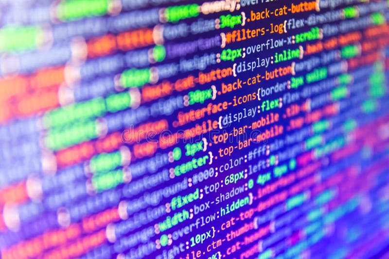 Programming Coding Source Code Screen. Stock Photo - Image of blue, abstract: 62456926