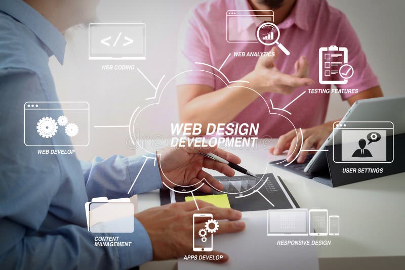 Businessmen Working Together on a Document and Using Smart Phone Stock ...