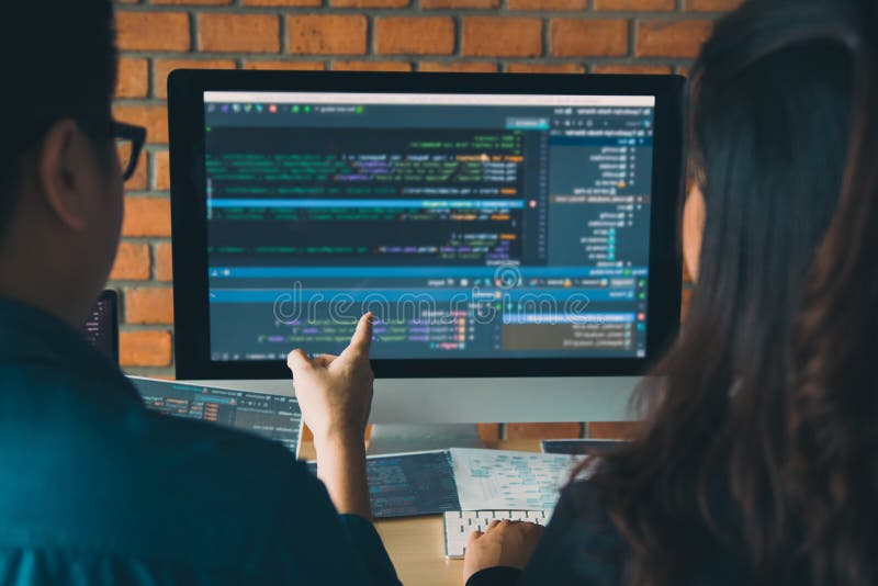 Two People Coding Code Program Programming Developer Computer Web ... Two People Coding Code Program Programming Developer Computer Web ...