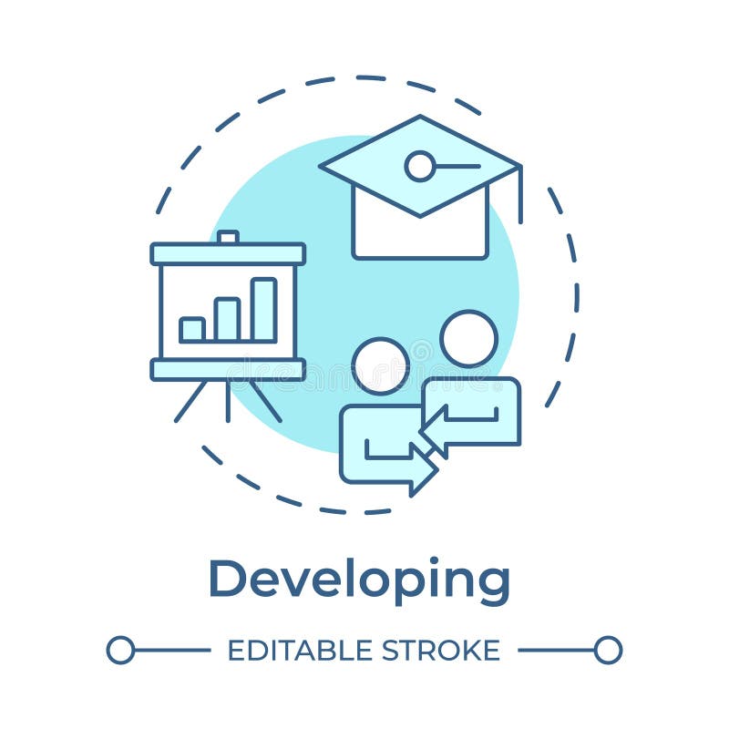 Developing Soft Blue Concept Icon Stock Vector - Illustration of ...