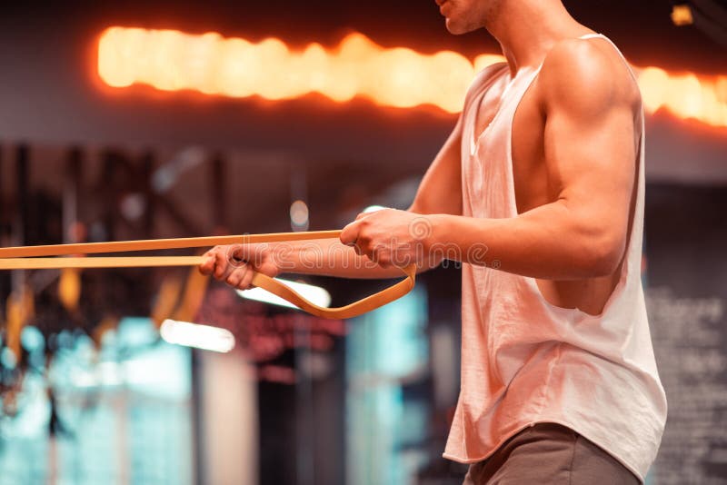 Close Up of Male Hands Holding the Rubber Band Stock Photo - Image of ...