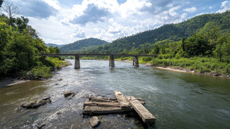 Developing Thailand S Scenic River Bridge Amidst Natural Rural ...