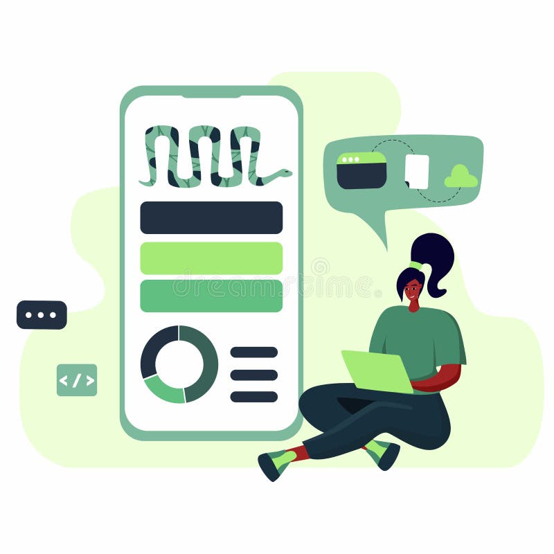 Cartoon Python Big Snake Pirate Stock Vector - Illustration of ...