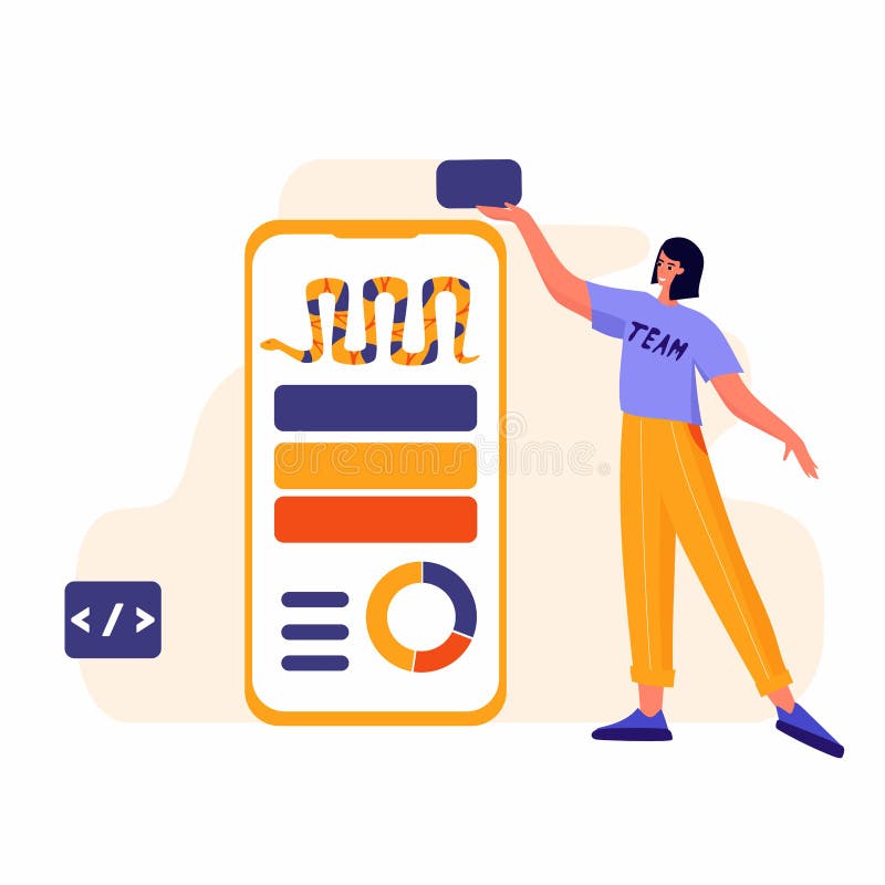 Development Code Language Sign Programming Coding And Developing Concept Stock Vector