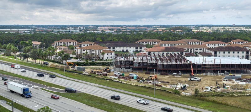 Development of Commercial Housing in USA. Construction Works on ...