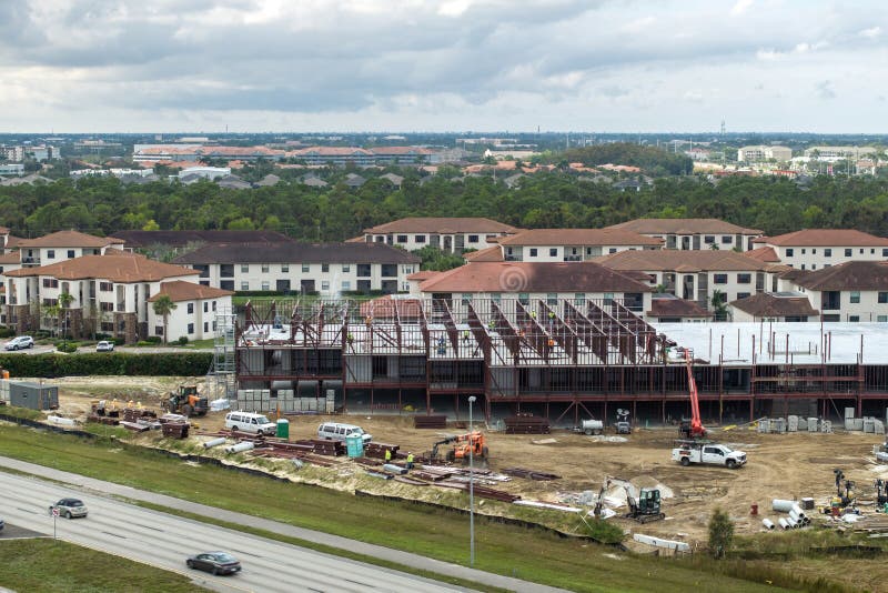 Development of Commercial Housing in USA. Construction Works on ...