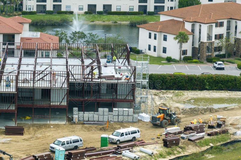 Development of Commercial Housing in USA. Construction Works on ...