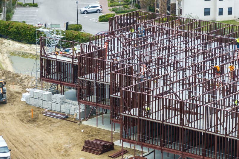 Development of Commercial Housing in USA. Construction Works on ...