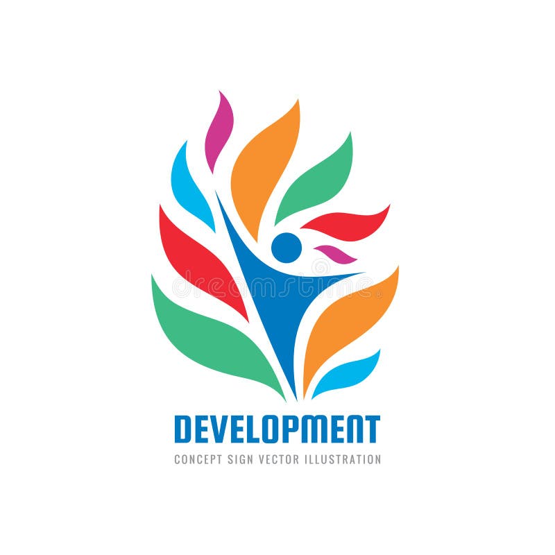 Development Positive - Concept Logo Template Vector Illustration ...