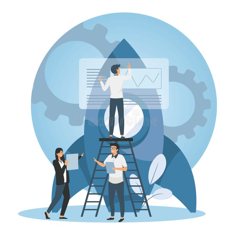 Development Concept. Teamwork Collaboration for Business Project Launch ...