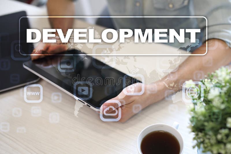 Development Concept on Virtual Screen. Software. Personal. Stock Image ...