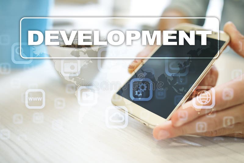 Development Concept on Virtual Screen. Software. Personal. Stock Image ...