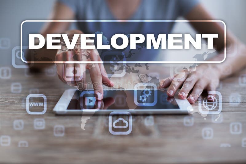 Development Concept on Virtual Screen. Software. Personal. Stock Image ...