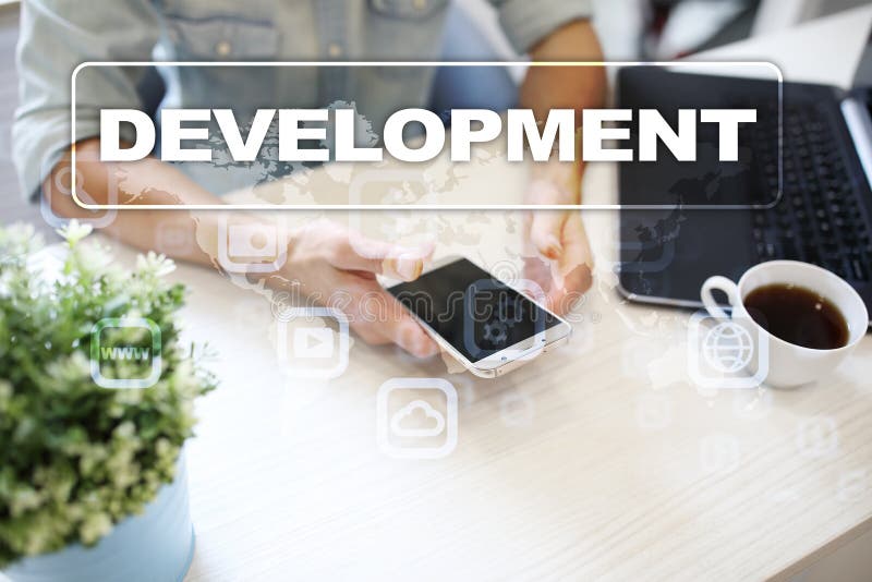 Development Concept on Virtual Screen. Software. Personal. Stock Image ...