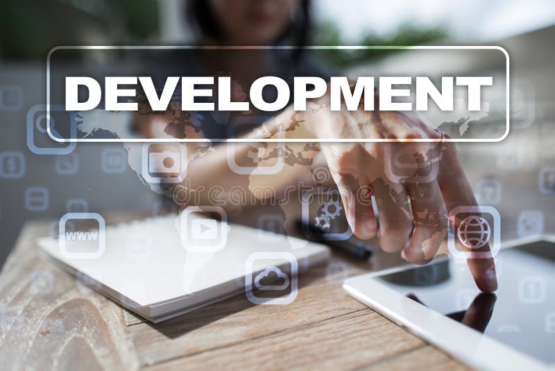 Development Concept on Virtual Screen. Software. Personal. Stock Image ...