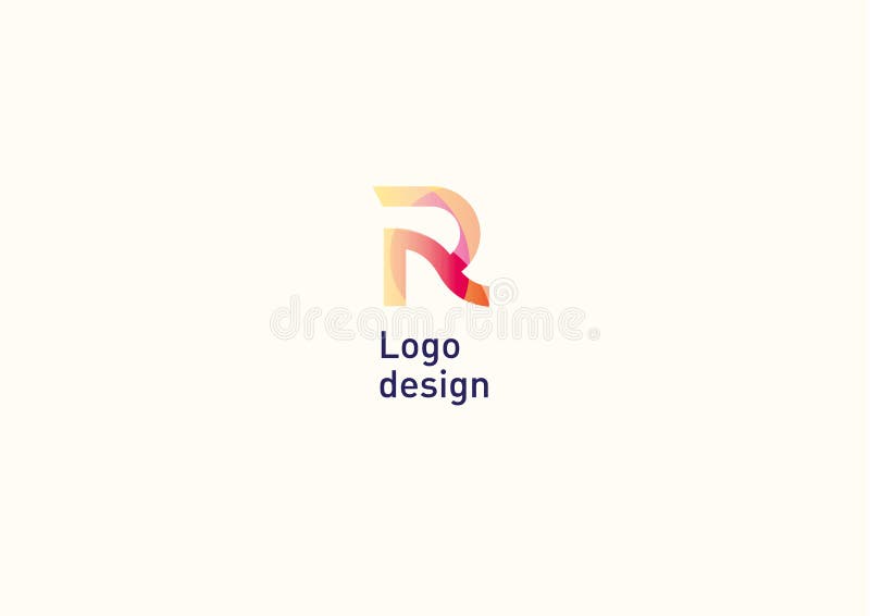 Development of a Creative Geometric Logo, the Letter R Stock Vector ...