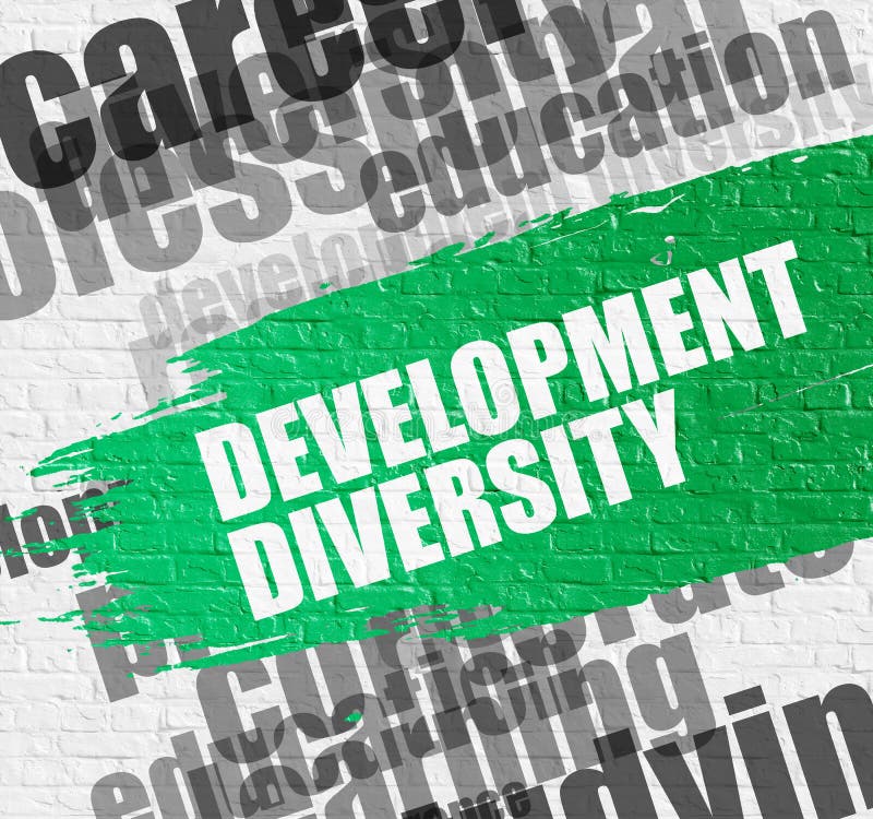 Development Diversity on Brick Wall. Stock Illustration - Illustration ...