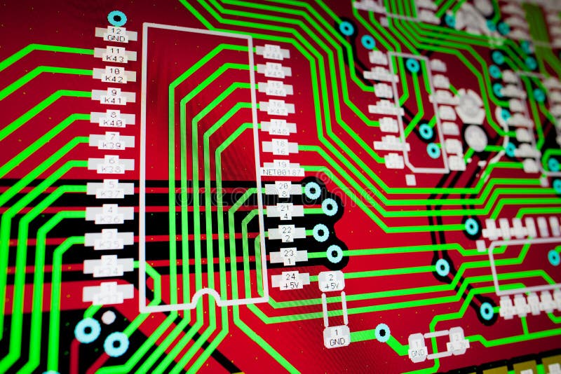 PCB Electric Circuit on the PC Screen Stock Photo - Image of electronic ...