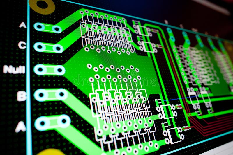 PCB Electric Circuit on the PC Screen Stock Image - Image of mainboard ...