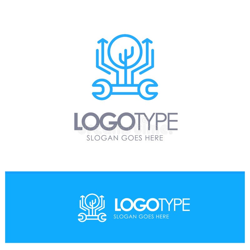 Development, Engineering, Growth, Hack, Hacking Blue OutLine Logo with ...