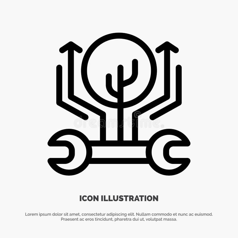 Development, Engineering, Growth, Hack, Hacking Line Icon Vector Stock ...