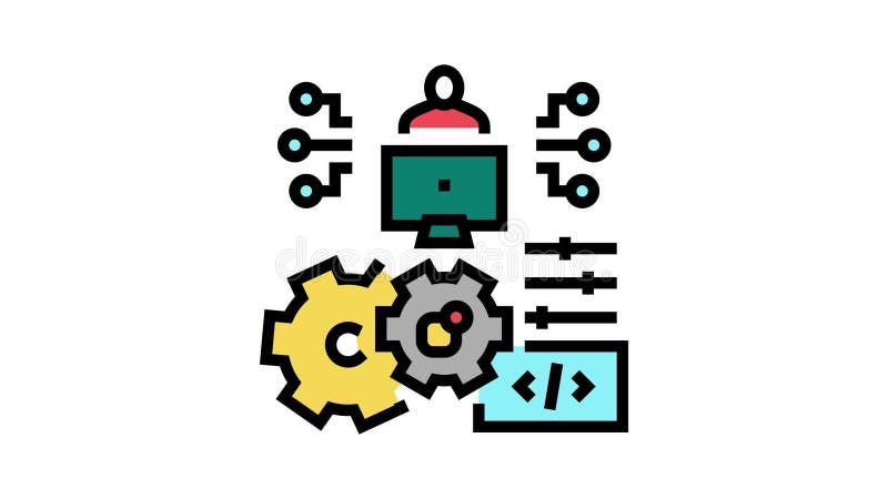 Software Erp Color Icon Animation Stock Video - Video of accounting ...