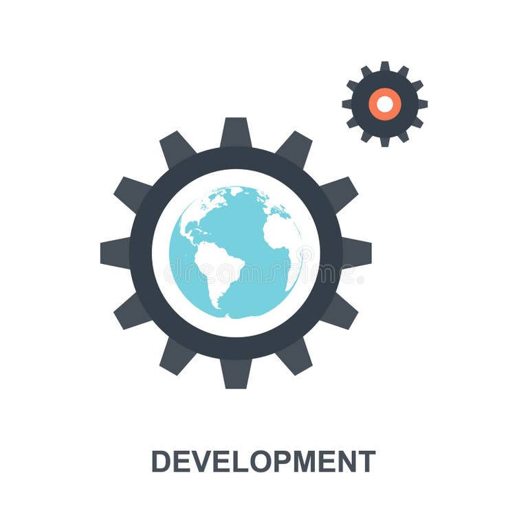 Development Flat Icon Design Concept Stock Vector - Illustration of ...