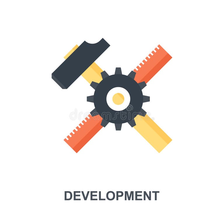 Development Flat Icon Design Concept Stock Illustration - Illustration ...
