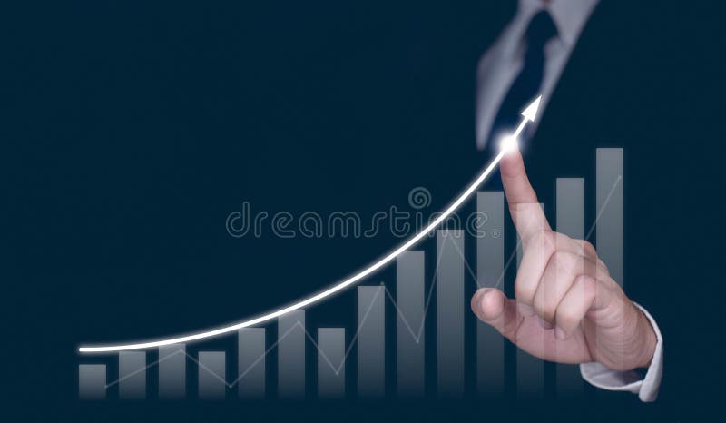 Development and Growth Concept. Businessman Plan Growth and Increase of ...
