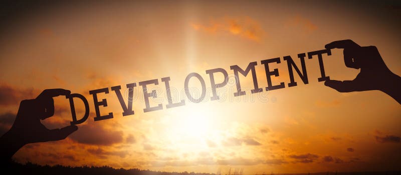 Development - Human Hands Holding Black Silhouette Word Stock ...