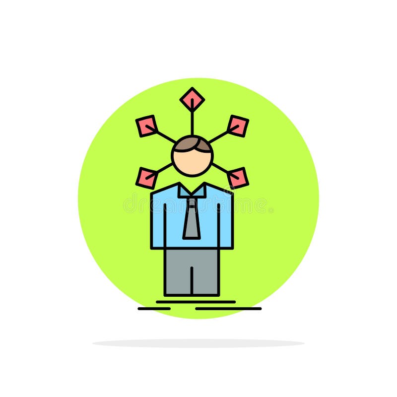 Development, Human, Network, Personality, Self Flat Color Icon Vector ...
