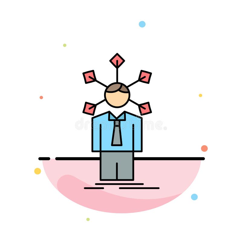 Development, Human, Network, Personality, Self Flat Color Icon Vector ...