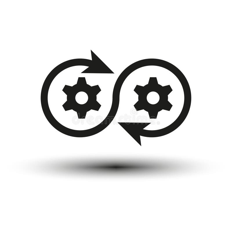 Development Icon. Cog with Arrow Business Concept. Vector Illustration ...