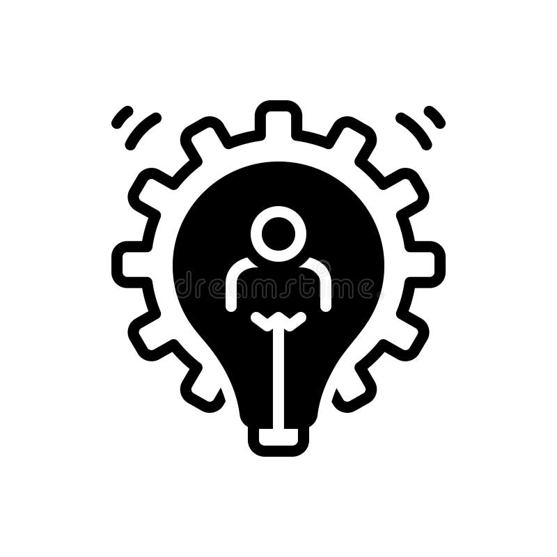 Black Solid Icon for Development, Evolution and Cog Stock Vector ...