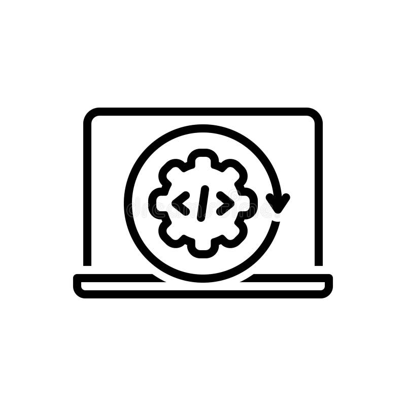 Black Line Icon for Development, Evolution and Setting Stock ...