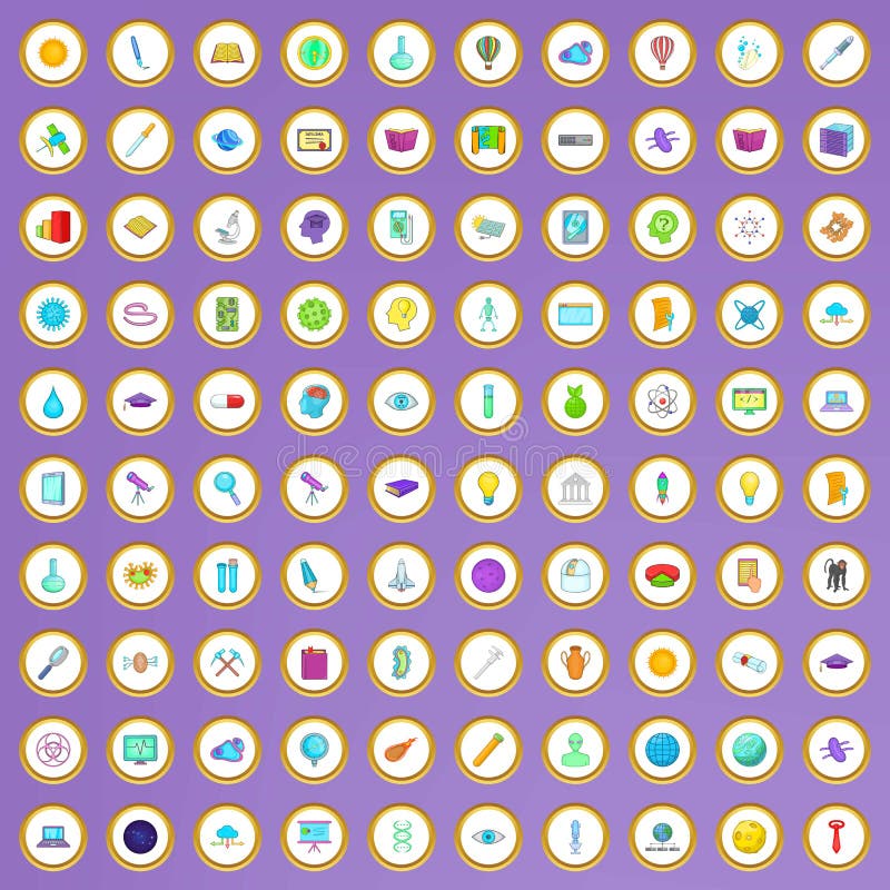 100 Development Icons Set in Cartoon Style Stock Vector - Illustration ...