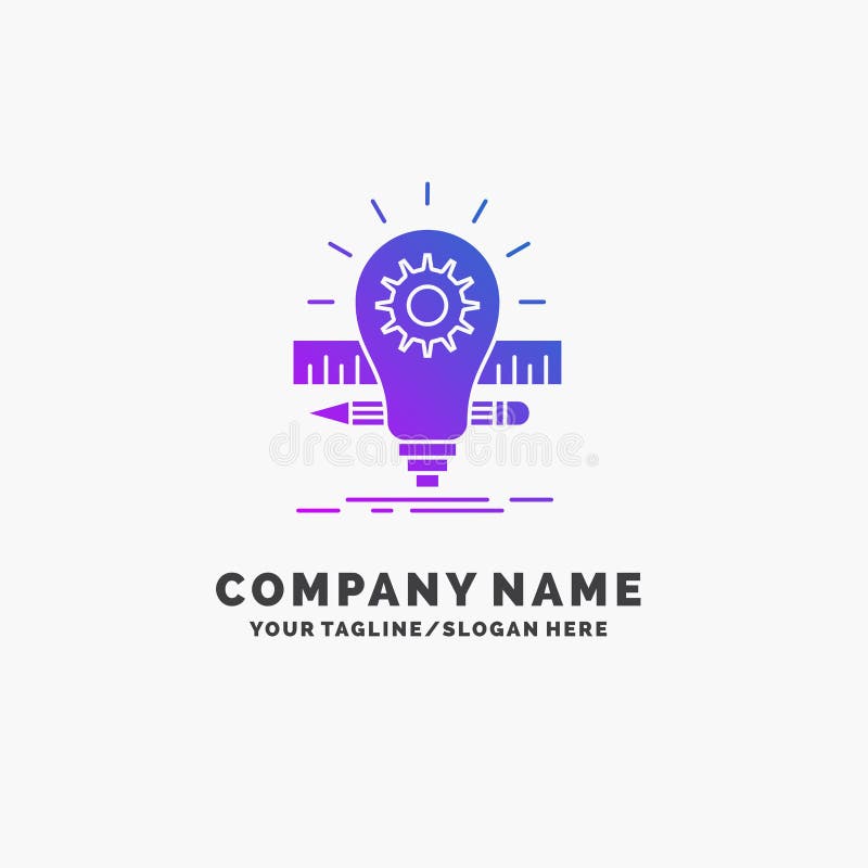 Development, Idea, Bulb, Pencil, Scale Purple Business Logo Template ...