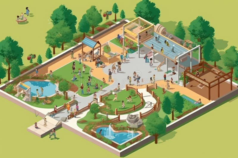 Development of Inclusive Playgrounds - Generative AI Stock Illustration ...