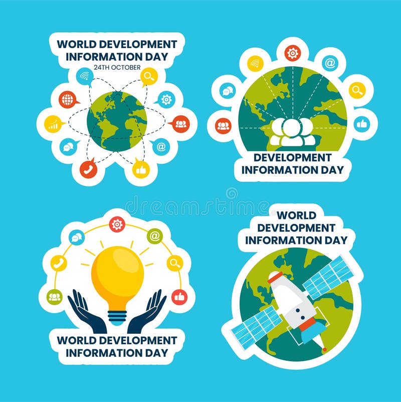 Development Information Day Label Flat Cartoon Hand Drawn Templates ...