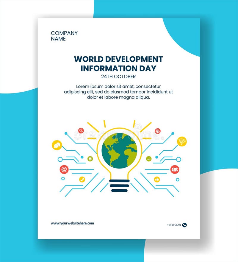 Development Information Day Vertical Poster Flat Cartoon Hand Drawn ...