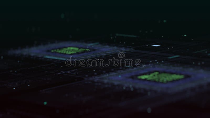Development Innovation High-tech CPU. High Speed Data Processing 3D Video Stock Illustration ...