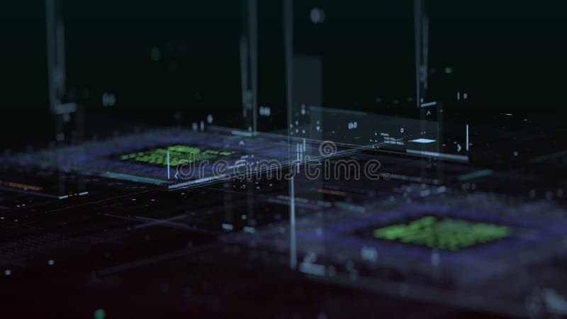 Development Innovation High-tech CPU. High Speed Data Processing 3D Video Stock Illustration ...