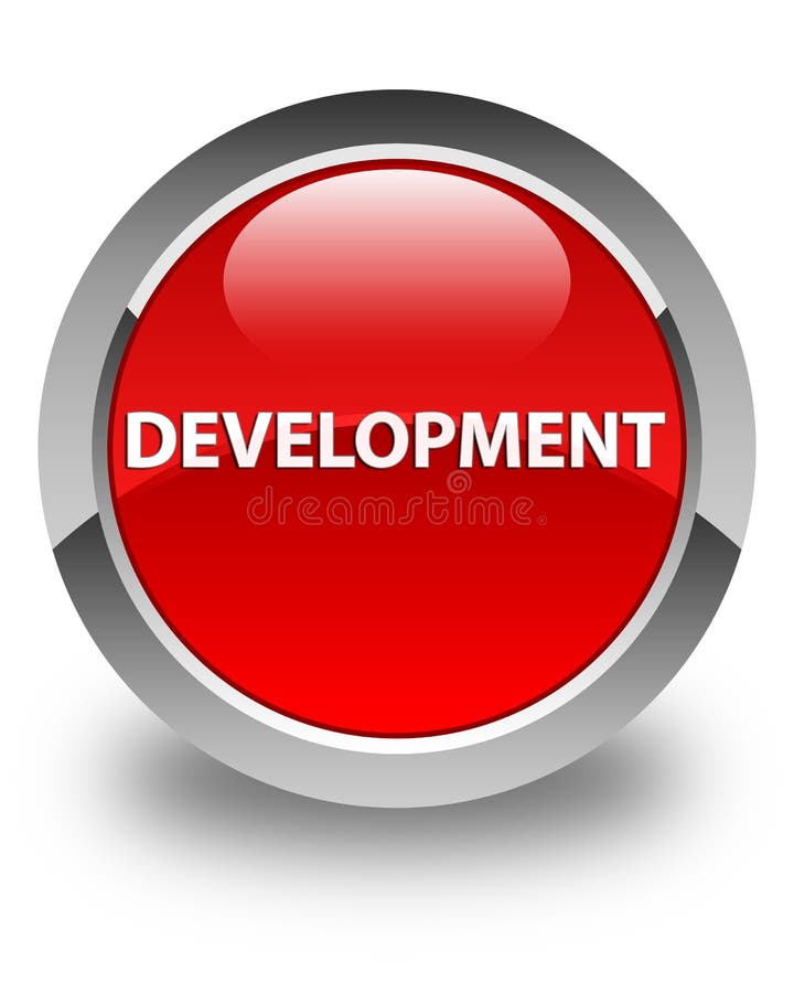 Development Glossy Red Round Button Stock Illustration - Illustration ...