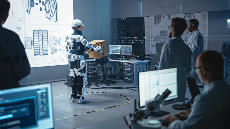 In Development Laboratory: Engineers Look at Robotics Exoskeleton ...