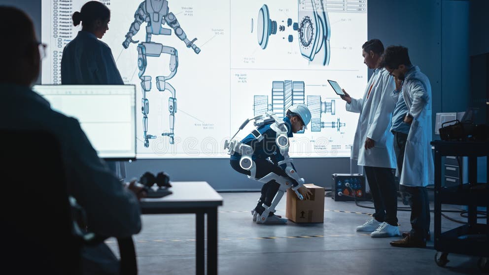 In Development Laboratory: Engineers Look at Robotics Exoskeleton ...