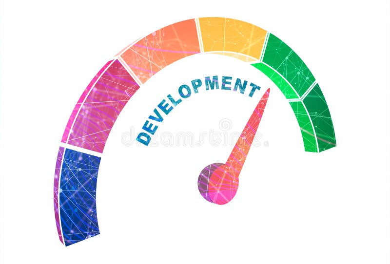 Development Level Meter. Economy and Financial Concept Stock ...