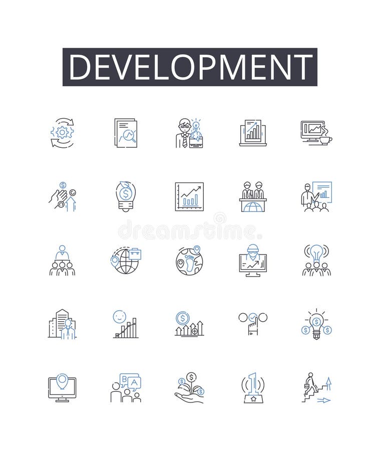 Development Line Icons Collection. Advancement, Evolution, Progression ... Development Line Icons Collection. Advancement, Evolution, Progression ...
