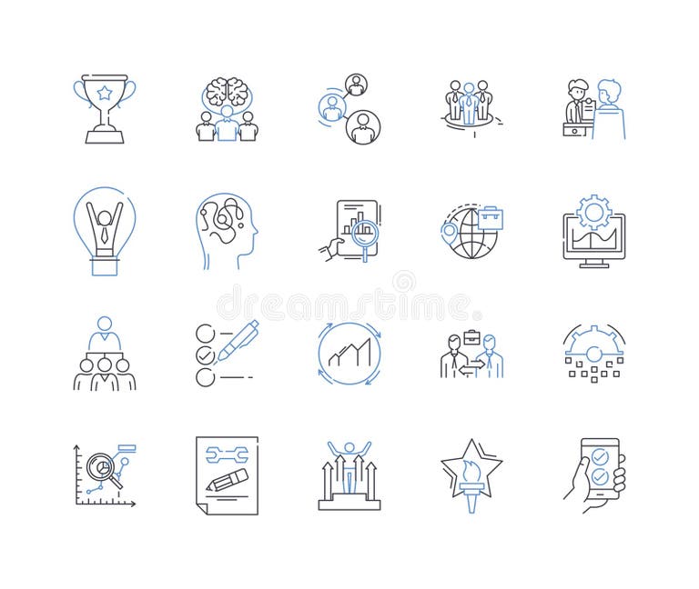 Development Line Icons Collection. Advancement, Progression, Evolution ...