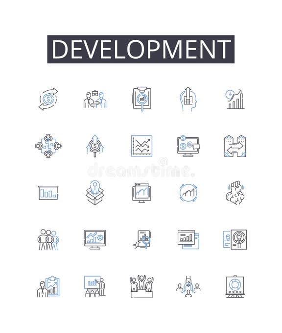Development Line Icons Collection. Determined, Competitive, Athletic ...